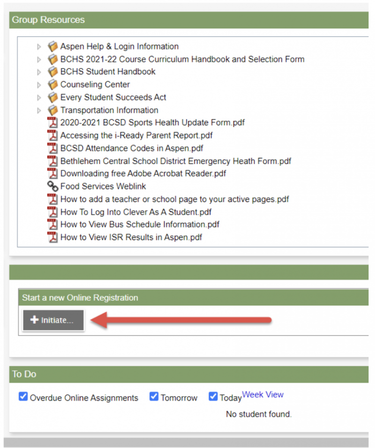 Get started with student registration in Aspen - Bethlehem Central ...