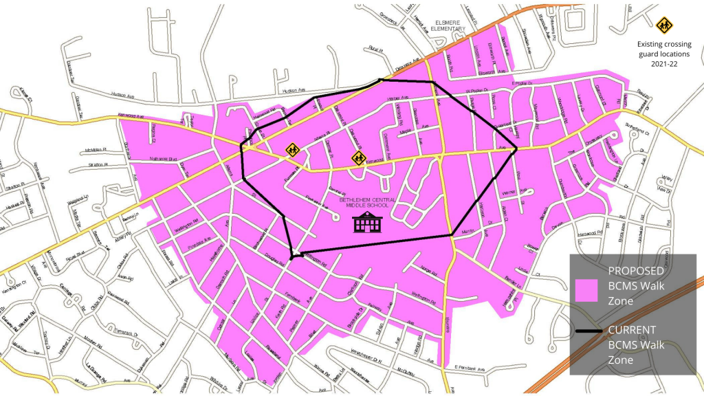 BCMS – Proposed Walk Zone for 2022-23 - Bethlehem Central School District