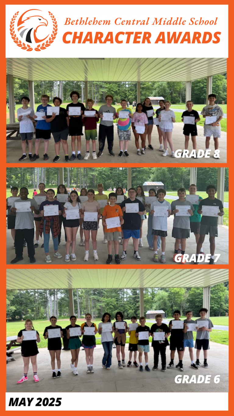 BCMS announces Character Award winners - Bethlehem Central School District
